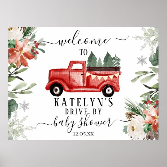Christmas Drive By Baby Shower Welcome Sign | Zazzle.com