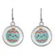 Christmas Earrings, Teal Smiling Ornaments Earrings | Zazzle