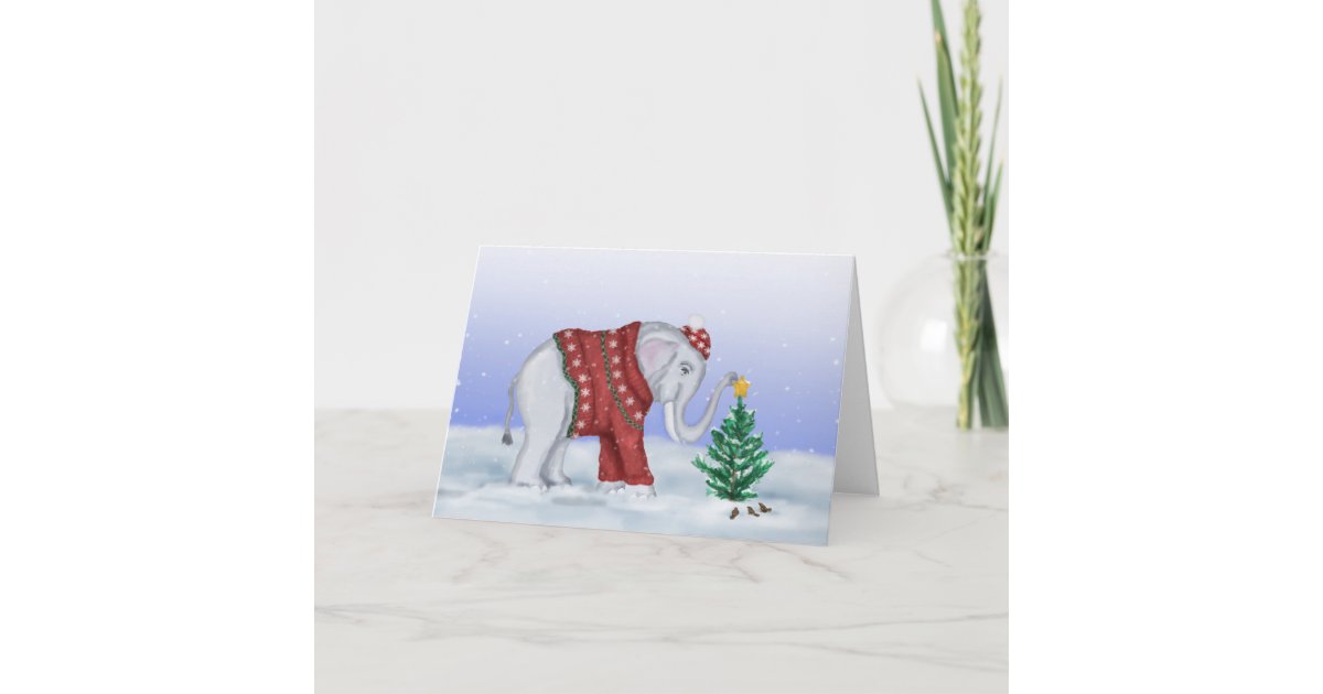 Christmas Elephant Card | Zazzle
