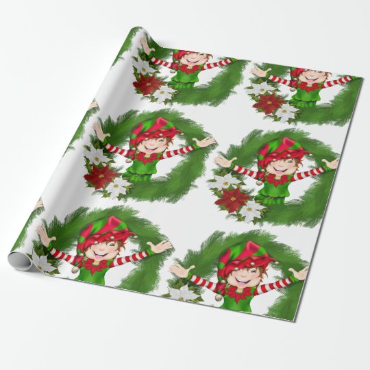 Christmas Elf Christmas Gift Wrap | Zazzle.com