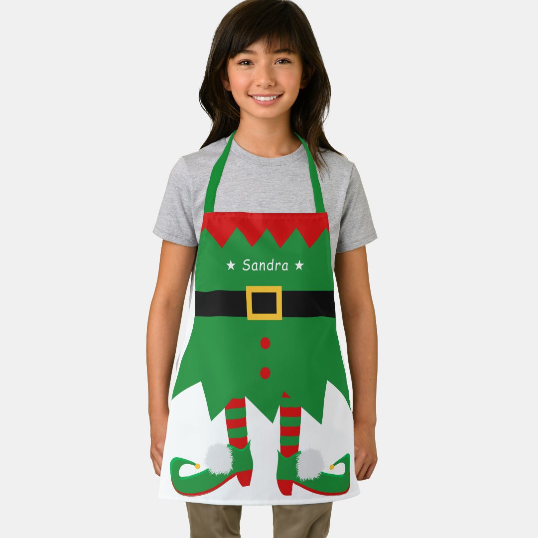 Christmas Elf Costume Santa's Little Helper Cute Apron | Zazzle