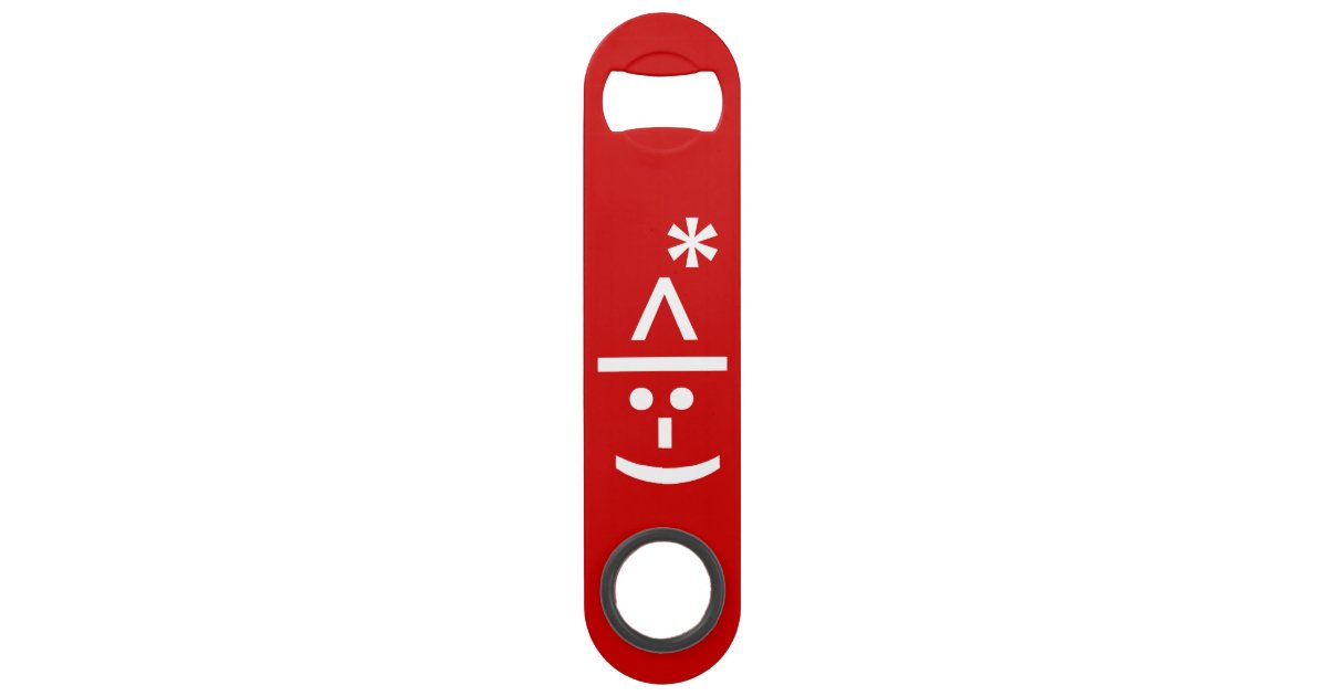 Christmas Elf Emoticon Xmas ASCII Text Art Bar Key | Zazzle