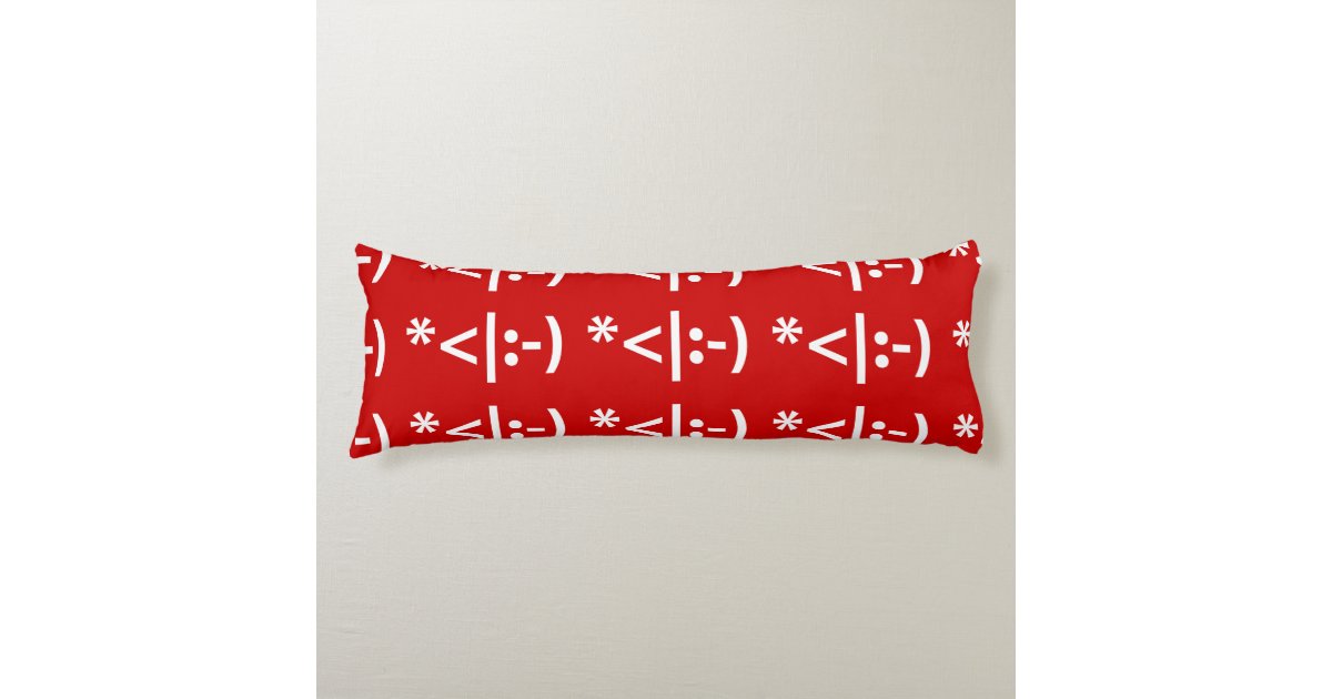 Christmas Elf Emoticon Xmas ASCII Text Art Body Pillow | Zazzle