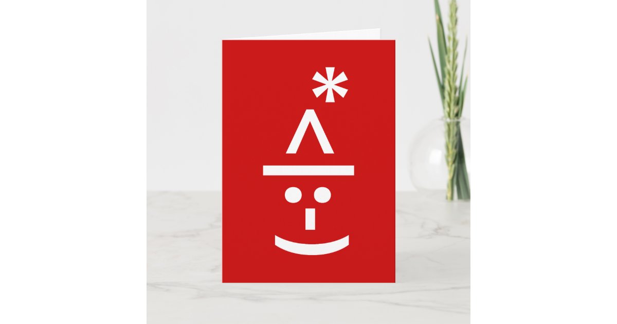 Christmas Elf Emoticon Xmas ASCII Text Art Holiday Card | Zazzle