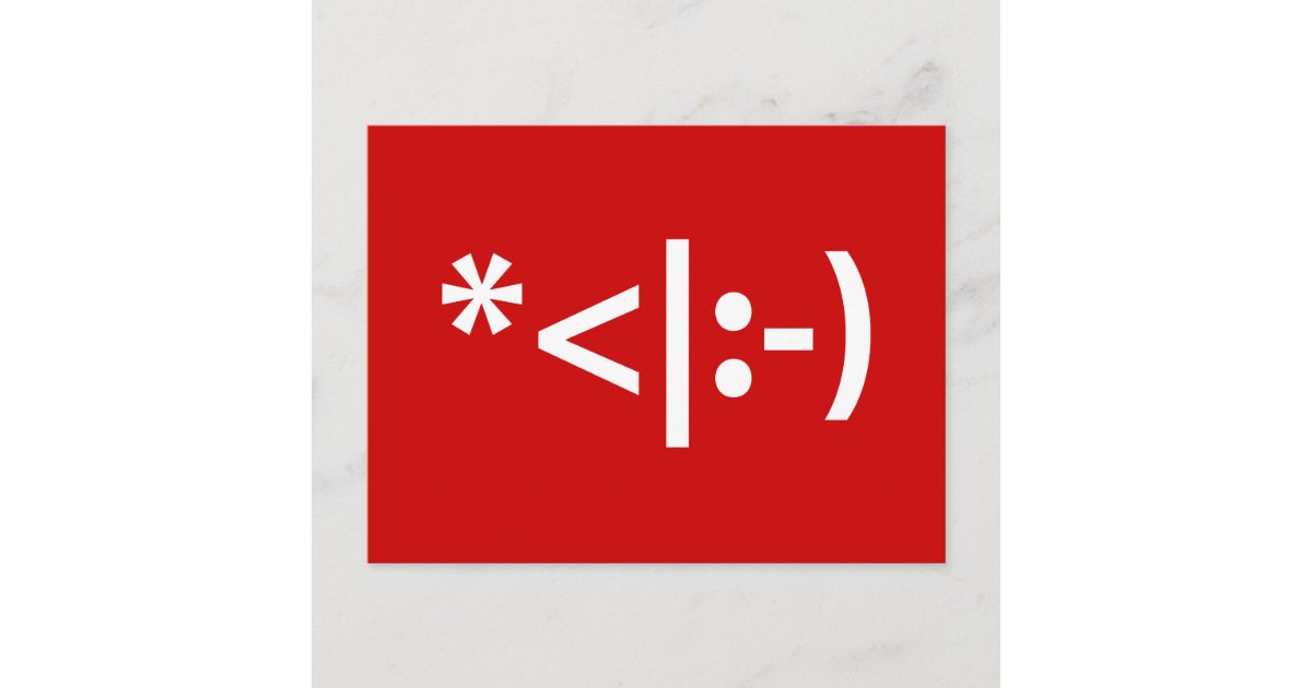 Christmas Elf Emoticon Xmas ASCII Text Art Holiday Postcard | Zazzle