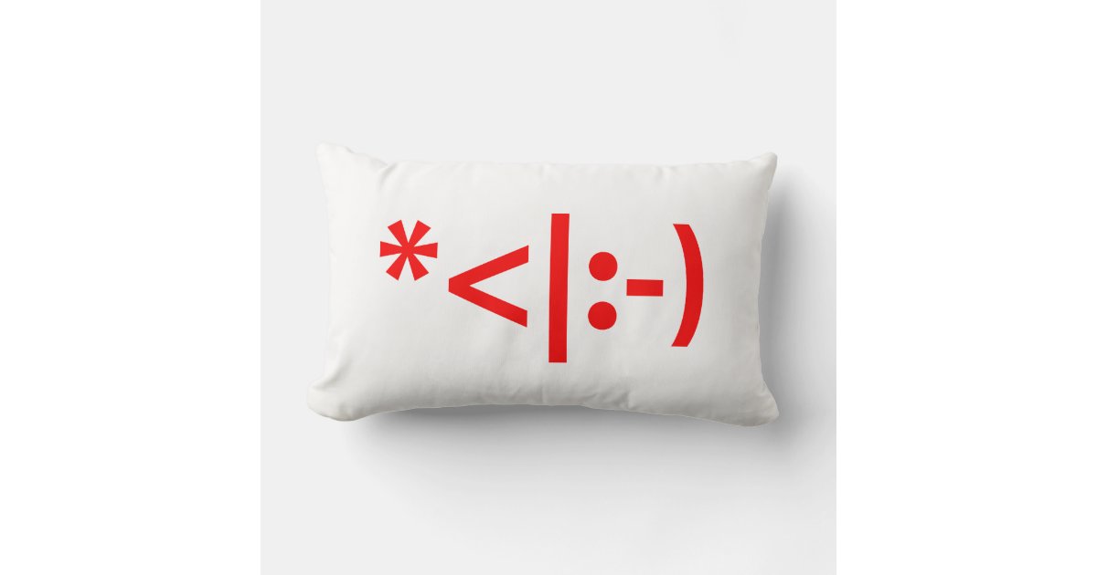 Christmas Elf Emoticon Xmas ASCII Text Art Lumbar Pillow | Zazzle