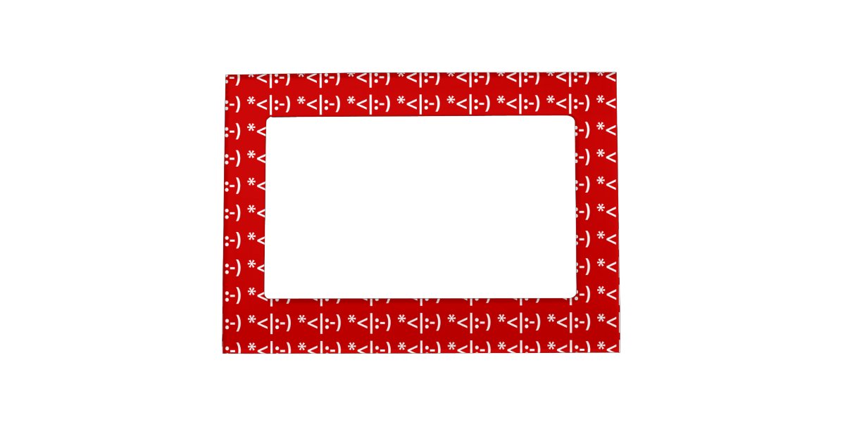 Christmas Elf Emoticon Xmas ASCII Text Art Magnetic Photo Frame | Zazzle