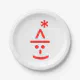 Christmas Elf Emoticon Xmas ASCII Text Art Paper Plates | Zazzle
