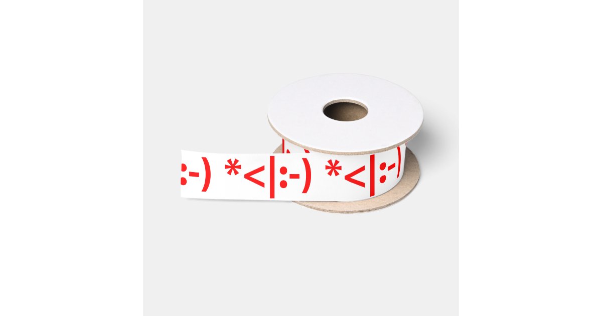 Christmas Elf Emoticon Xmas ASCII Text Art Satin Ribbon | Zazzle