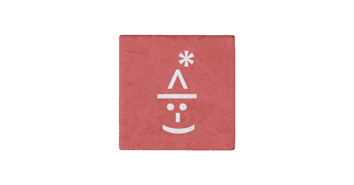 Christmas Elf Emoticon Xmas ASCII Text Art Stone Magnet | Zazzle