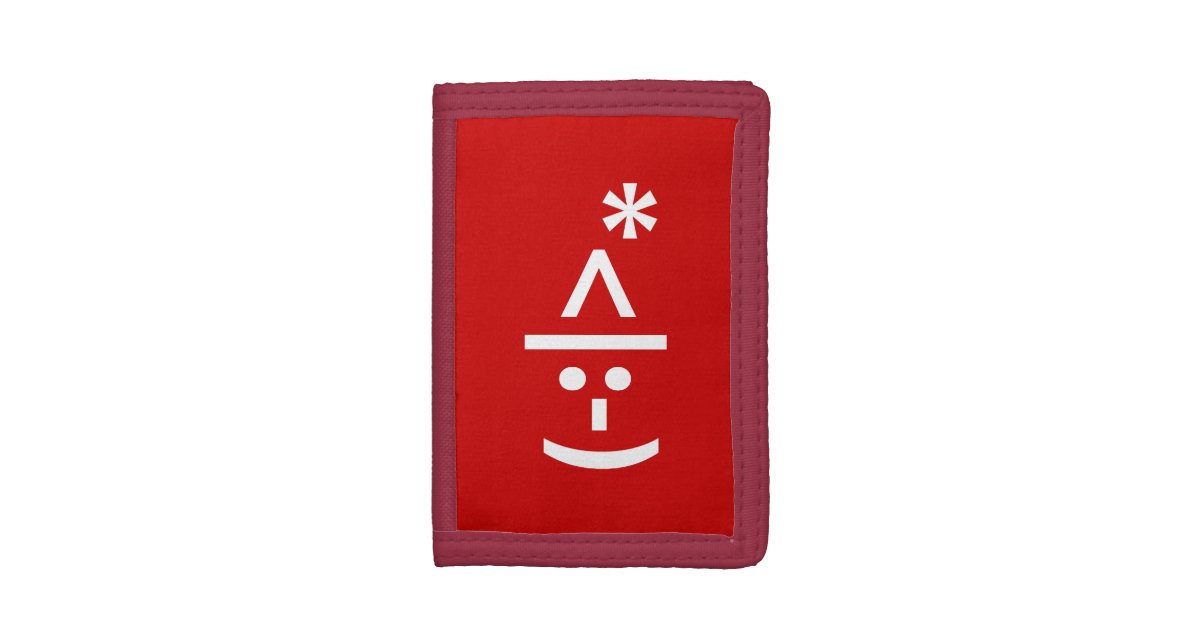 Christmas Elf Emoticon Xmas ASCII Text Art Trifold Wallet | Zazzle