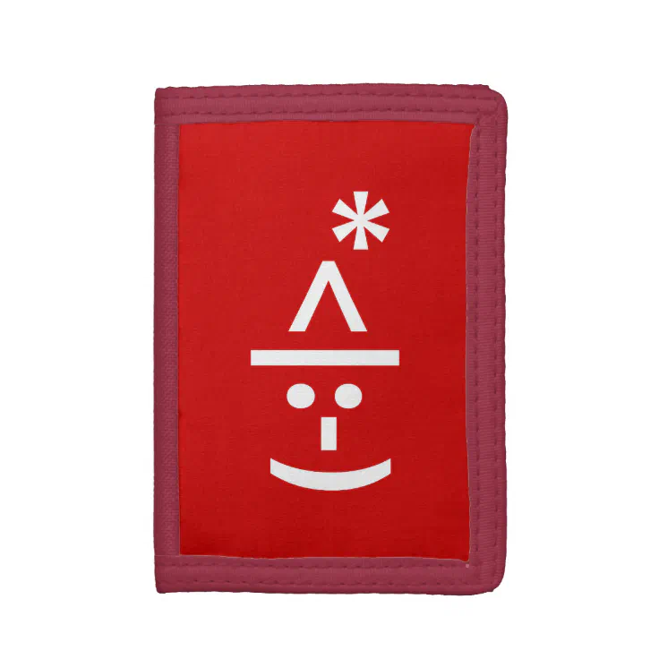 Christmas Elf Emoticon Xmas ASCII Text Art Trifold Wallet | Zazzle