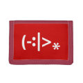 Christmas Elf Emoticon Xmas ASCII Text Art Trifold Wallet | Zazzle