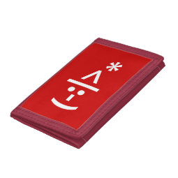 Christmas Elf Emoticon Xmas ASCII Text Art Trifold Wallet | Zazzle