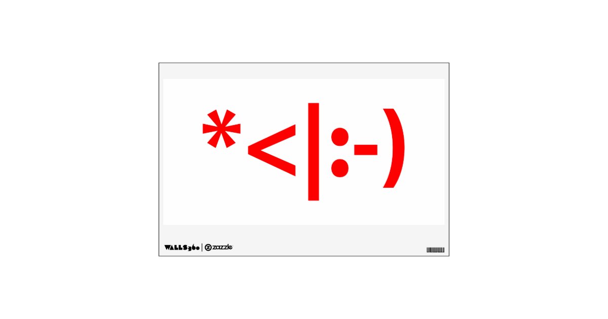 Christmas Elf Emoticon Xmas ASCII Text Art Wall Sticker | Zazzle