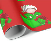 Christmas Elf Holiday wrapping paper | Zazzle
