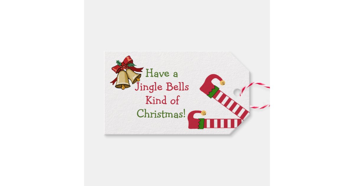 Christmas Elf Jingle Bells Gift Tags | Zazzle