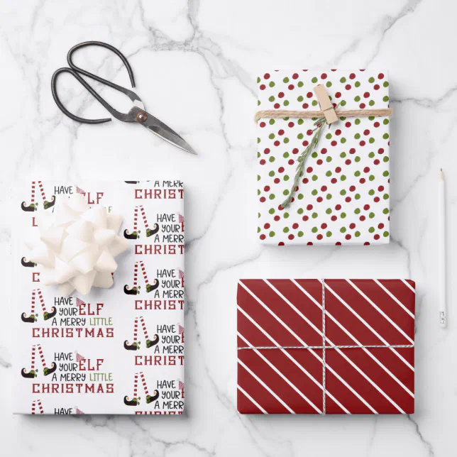Christmas Elf MERRY LITTLE CHRISTMAS Wrapping Paper Sheets | Zazzle