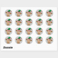 Christmas Elf Monkey Classic Round Sticker | Zazzle