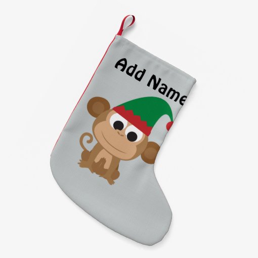 Christmas Elf Monkey Small Christmas Stocking | Zazzle