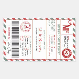 Christmas Elf North Pole Special Delivery Shipping Rectangular Sticker ...