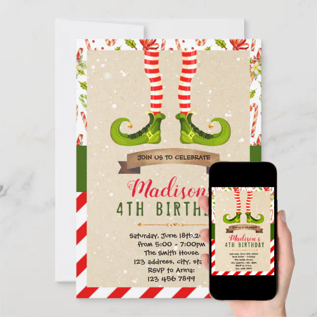 Christmas elf party Invitation | Zazzle