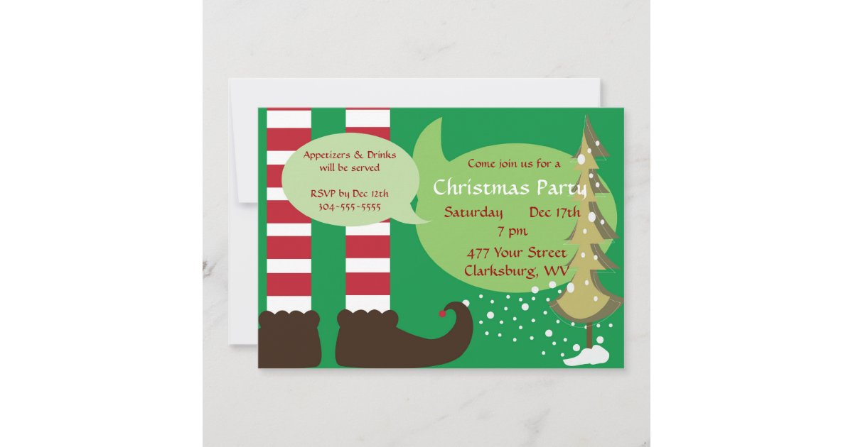 Christmas Elf Party Invitation | Zazzle