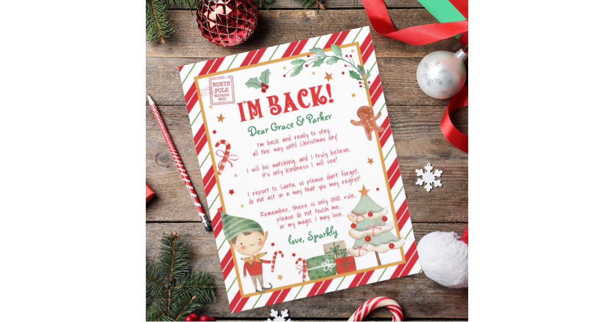 Christmas Elf personalized letter Poster | Zazzle
