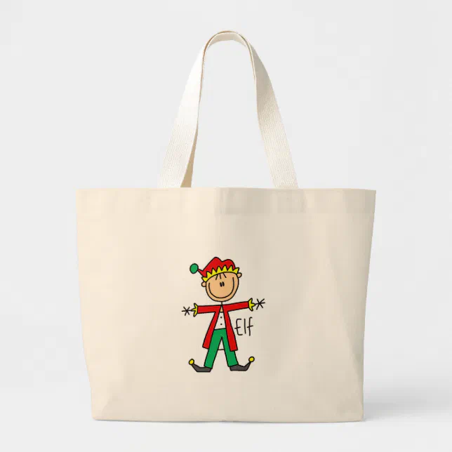 Christmas Elf Stick Figure Bag | Zazzle