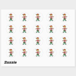 Christmas Elf Stick Figure Sticker | Zazzle