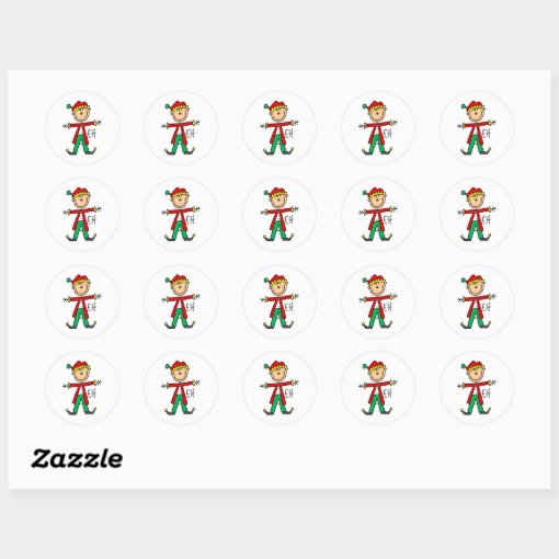 Christmas Elf Stick Figure Sticker | Zazzle