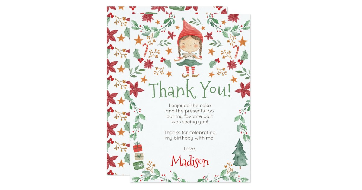 Christmas Elf Thank You Cards | Zazzle.com