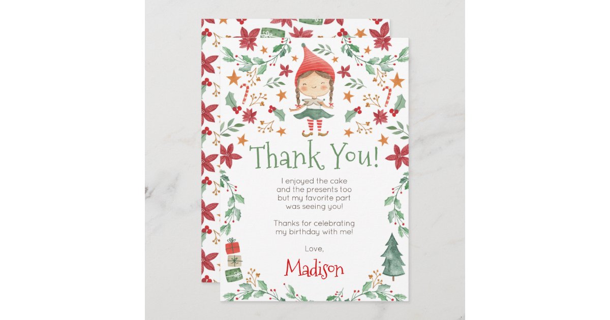 Christmas Elf Thank You Cards | Zazzle
