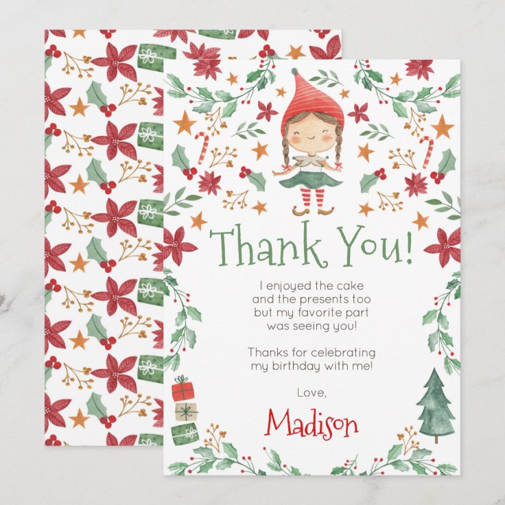 Christmas Elf Thank You Cards | Zazzle