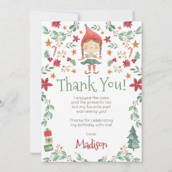 Christmas Elf Thank You Cards | Zazzle