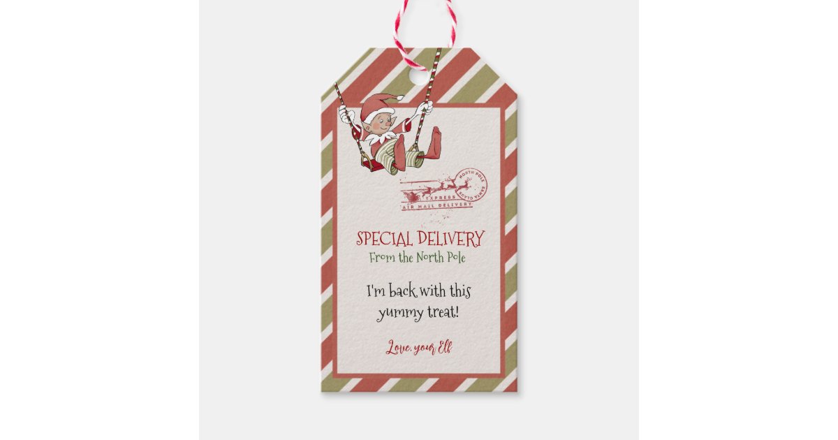 Christmas Elf Treat Gift Tags | Zazzle