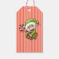 Christmas Elf with Candy Cane Gift Tags | Zazzle