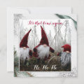 Christmas Elves Ho Ho Ho Glitter Fun Flat Card | Zazzle