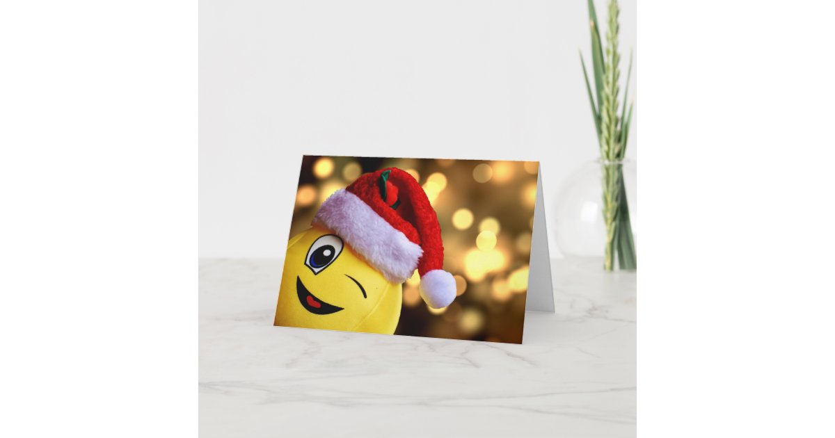 Christmas Emoji Face Holiday Card | Zazzle