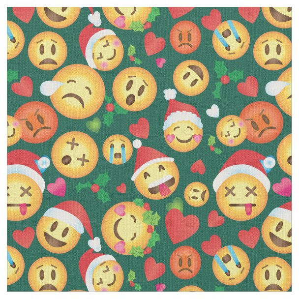 Fun Emoji Print Fabric | Zazzle