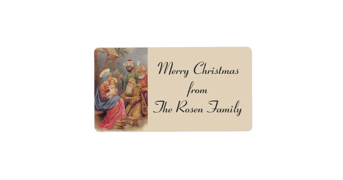 Christmas Epiphany Three Kings Holy Family Label | Zazzle