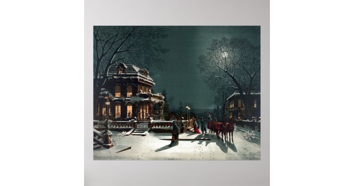 Christmas Eve 1880 Poster | Zazzle