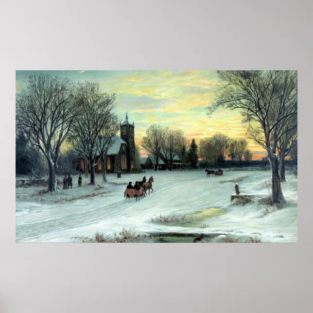 Christmas Eve by W. C. Bauer Poster | Zazzle