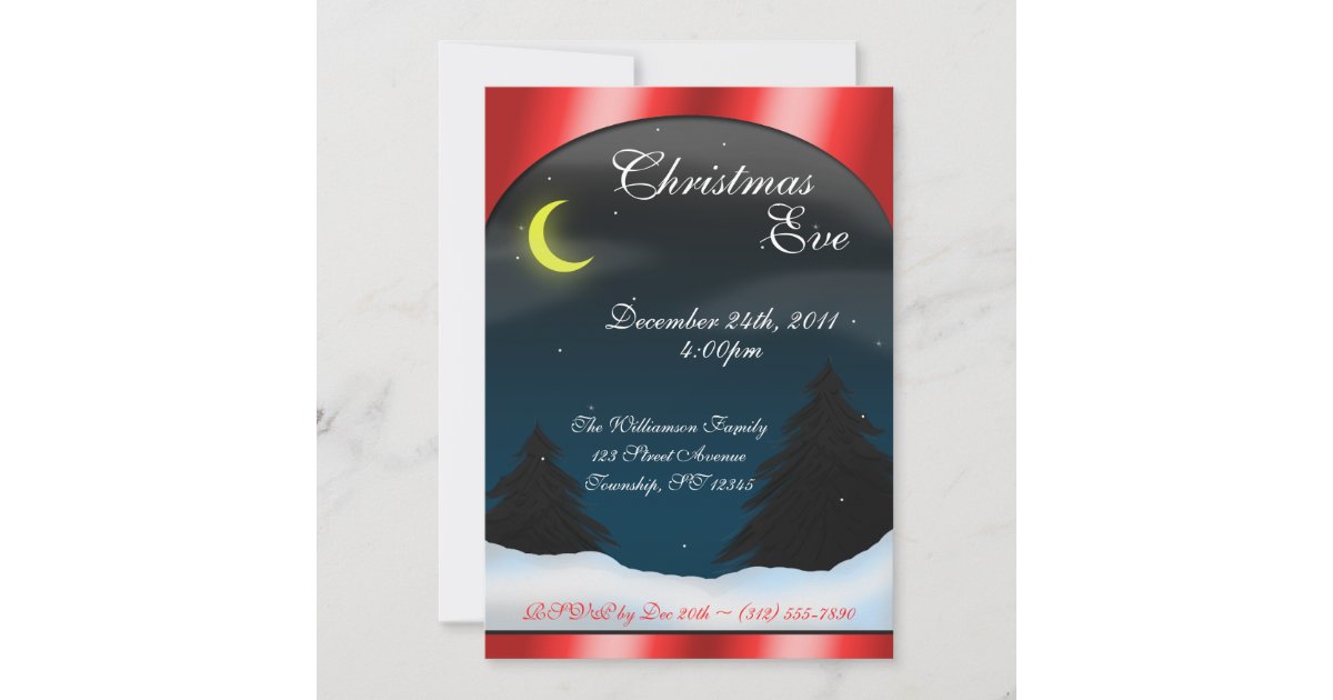 Christmas Eve Night Family Invitations | Zazzle