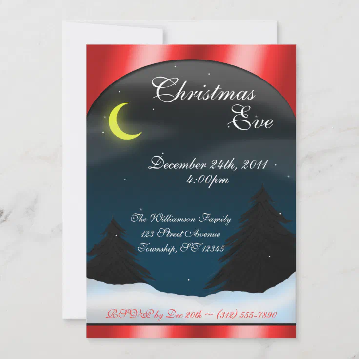 Christmas Eve Night Family Invitations | Zazzle