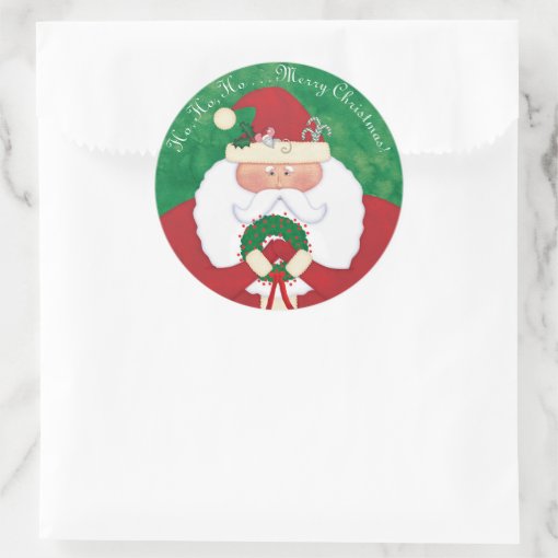 Christmas Eve Santa Classic Round Sticker | Zazzle