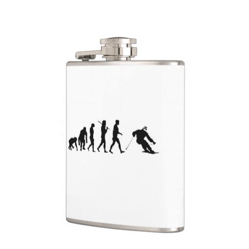 Christmas evolution skier ski skiing flask | Zazzle