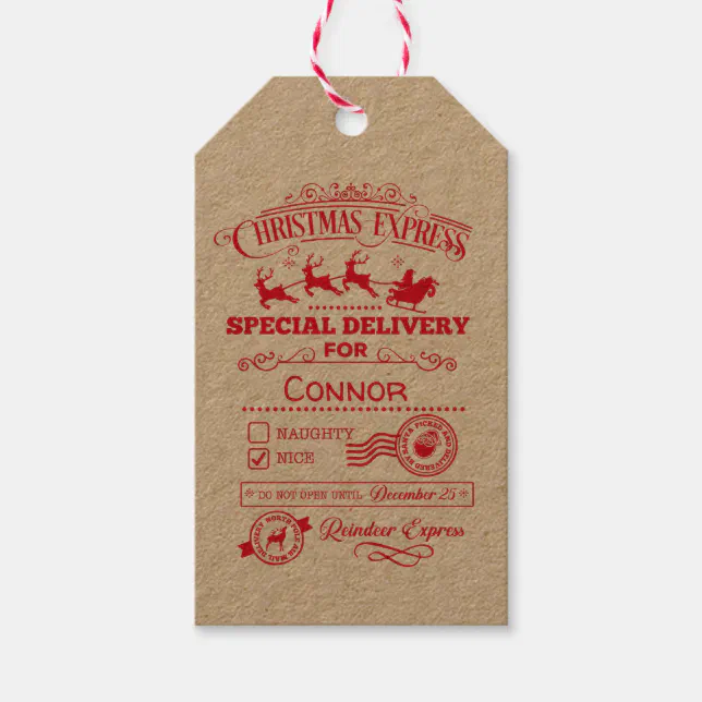 Christmas Express Personalized Delivery Gift Tags | Zazzle