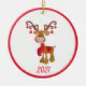 Christmas Face Mask Rudolph Reindeer 2021 Ceramic Ornament | Zazzle