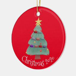 Christmas Face mask Tree Covid 2020 Ceramic Ornament | Zazzle